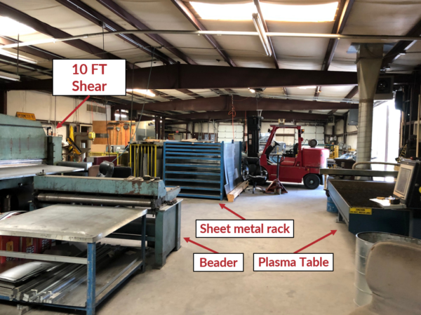 Layout of machines in a Ductwork Shop – Conklin Metal Industries
